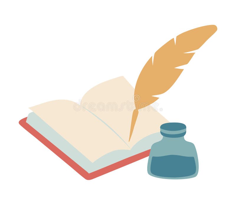 Poem Book Vintage Ink Quill Stock Illustration - Illustration of book ...