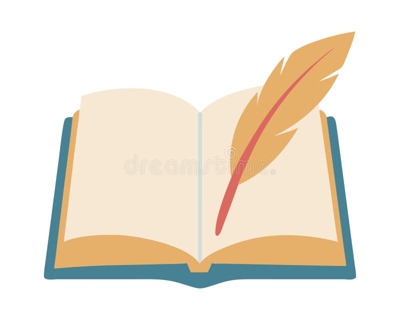 Poem Book Vintage Quill Writing Stock Illustration - Illustration of ...