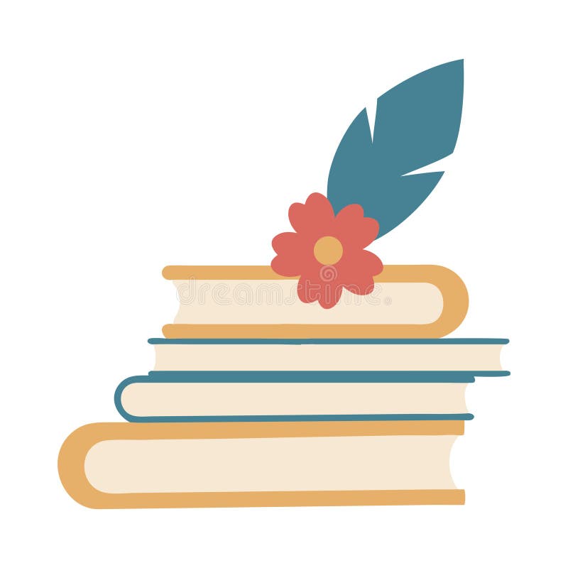 Poem Book Vintage Stack Quill Stock Vector - Illustration of aesthetic ...