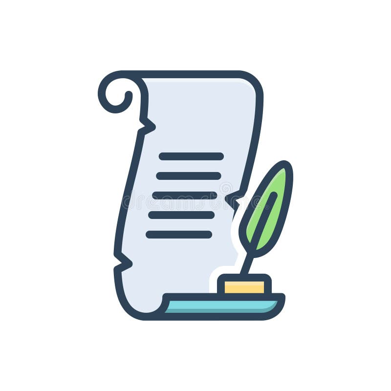 Color Illustration Icon for Poems, Poetry and Verse Stock Illustration ...