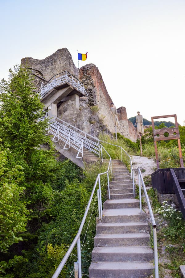 The Poenari Fortress.. stock photo. Image of highway - 130285242