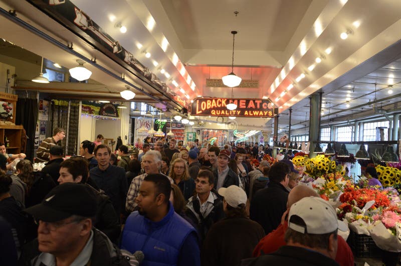 Poeple in Pike Place Market Editorial Photography - Image of poeple ...