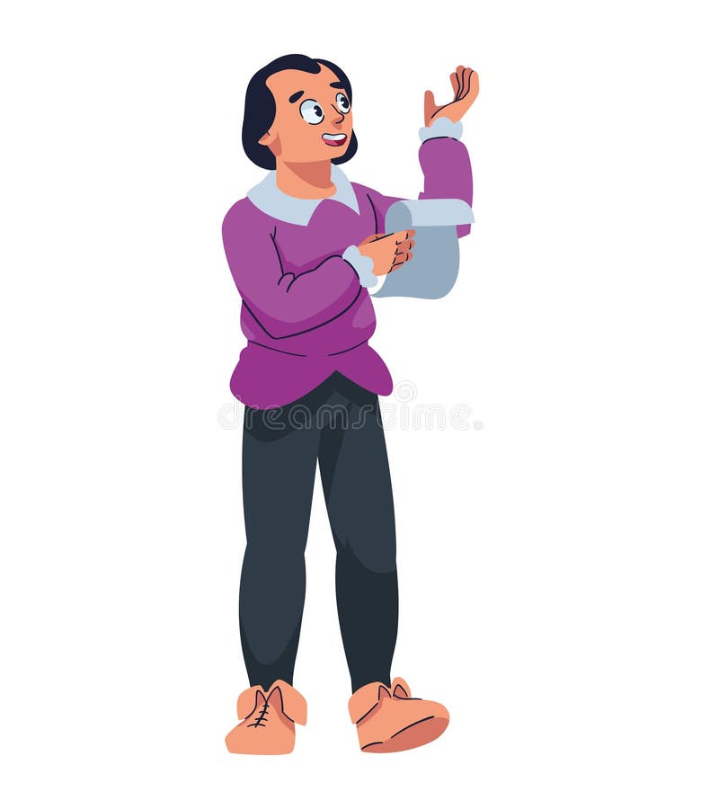 Poet man read poem stock vector. Illustration of isolation - 308017091