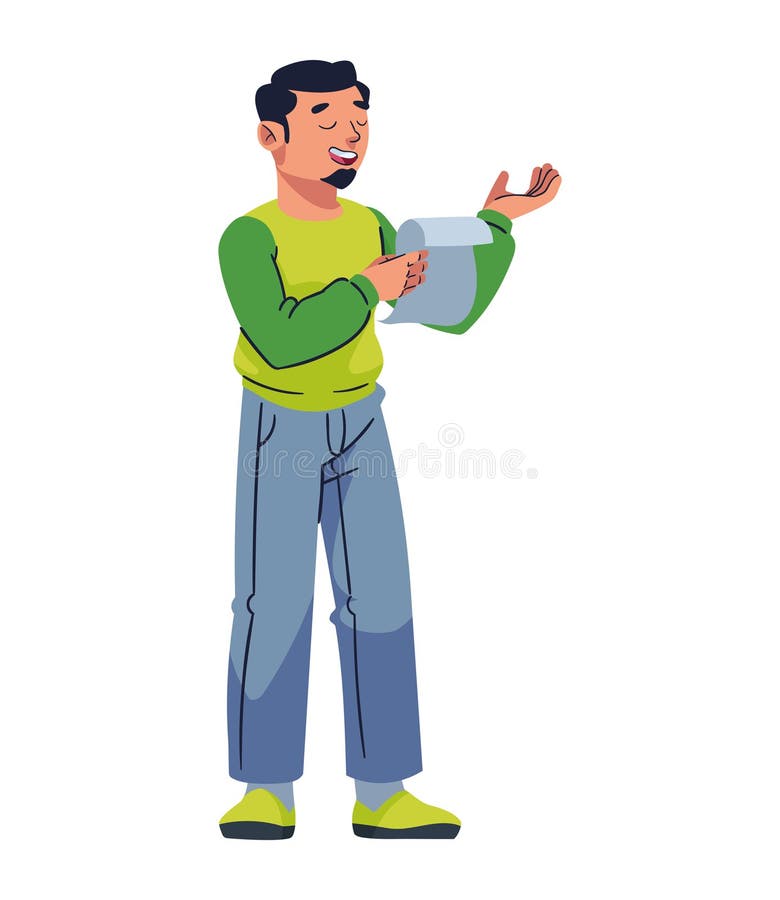 Poet man reading stock vector. Illustration of writing - 308016602
