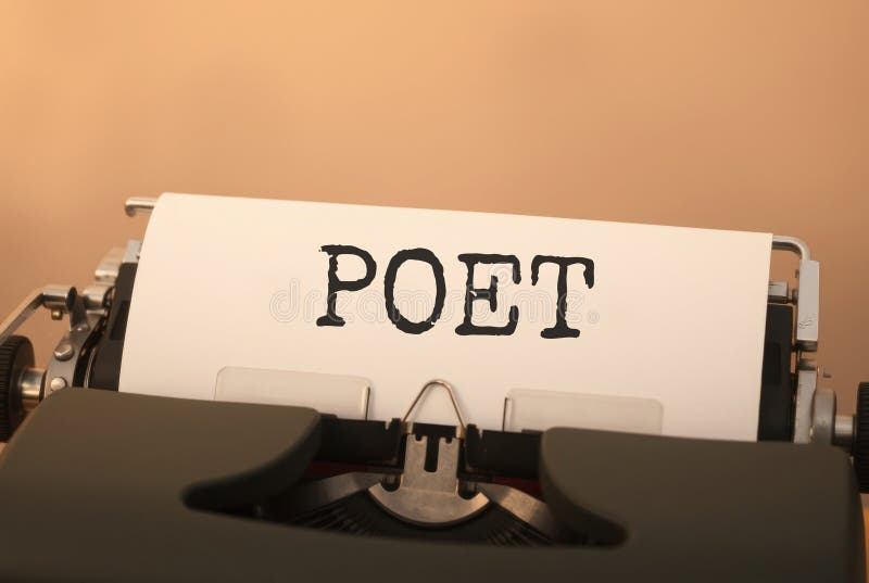 Poet Text Inscription on Paper Printing Machine Background Stock ...