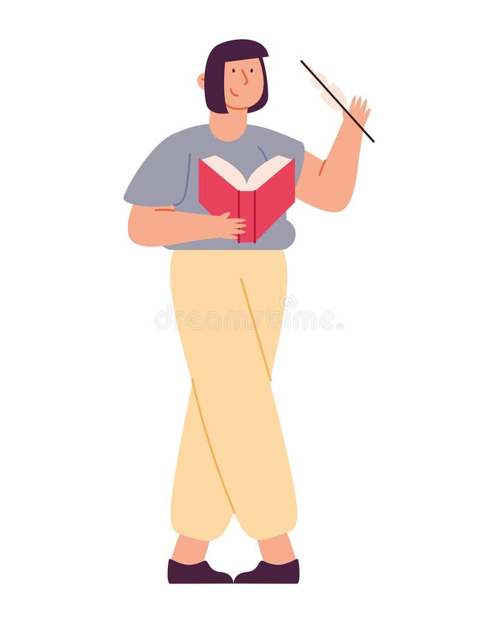 Poet woman character stock illustration. Illustration of female - 311583278