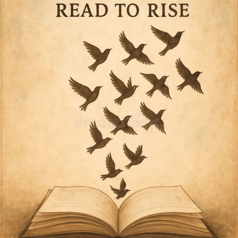 Open Book Transforming into Birds – Read To Rise Inspirational Concept ...