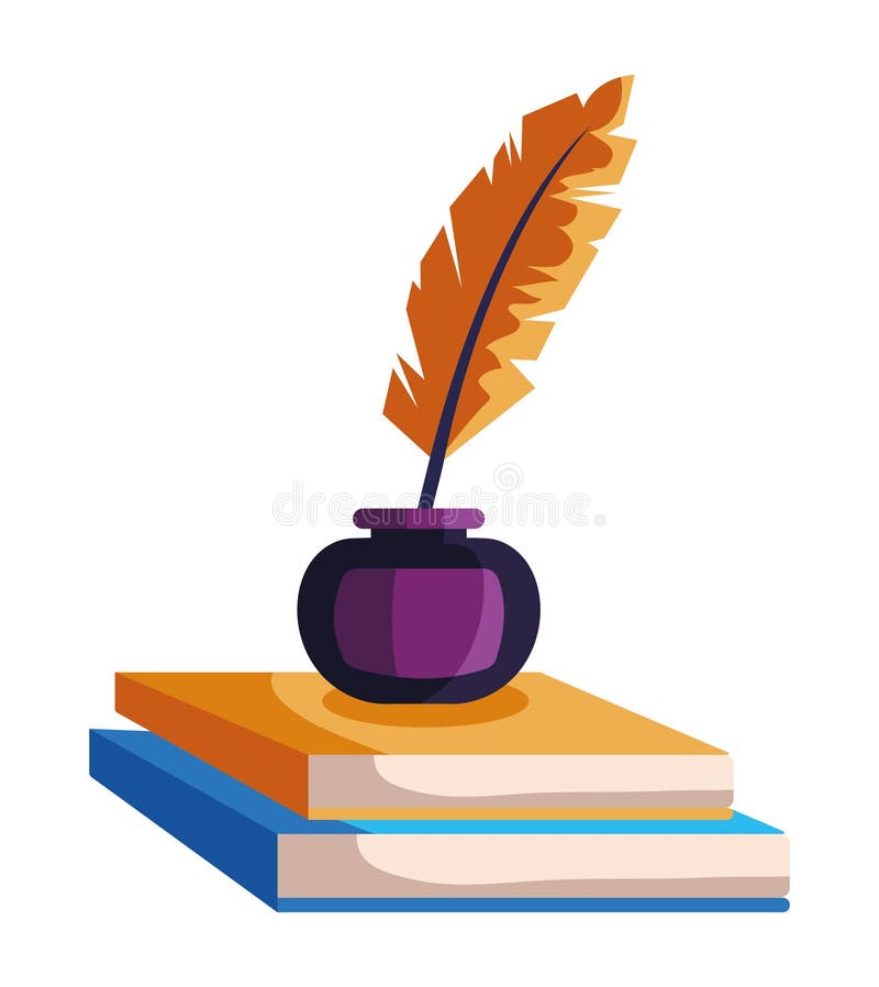 Poetry books and ink stock illustration. Illustration of books - 311106823