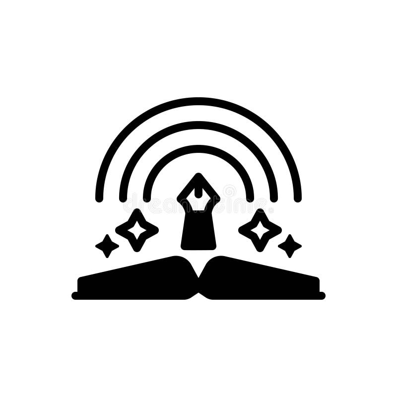 Black Solid Icon for Poetry, Author and Book Stock Vector ...