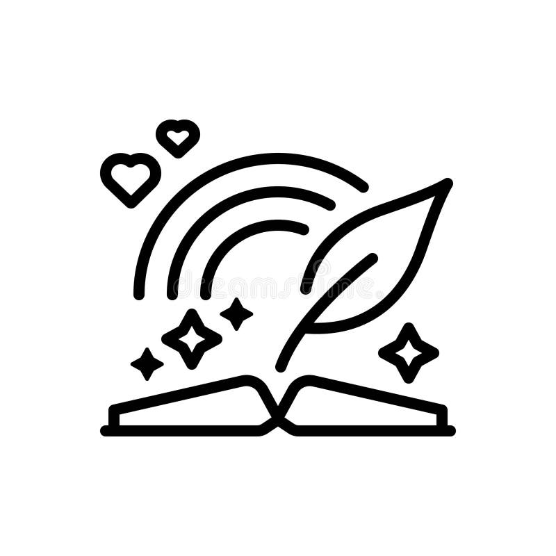 Black Line Icon for Poetry, Writting and Poem Stock Illustration ...