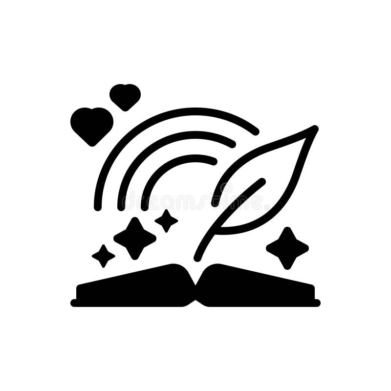 Black Solid Icon for Poetry, Writing and Poem Stock Illustration - Illustration of icon ...