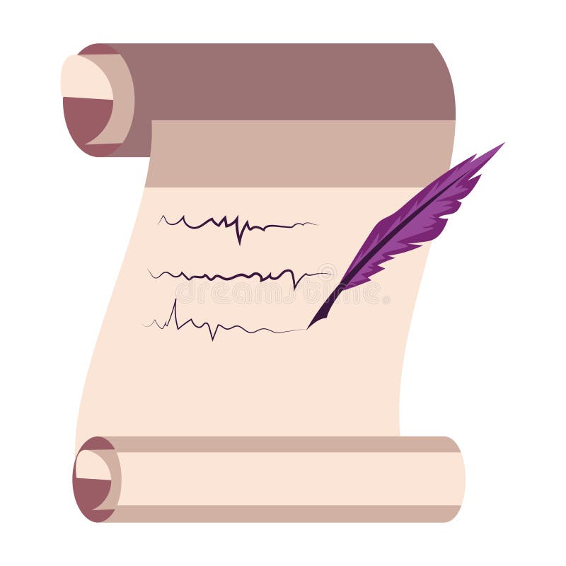 Poetry literary parchment stock illustration. Illustration of writer ...