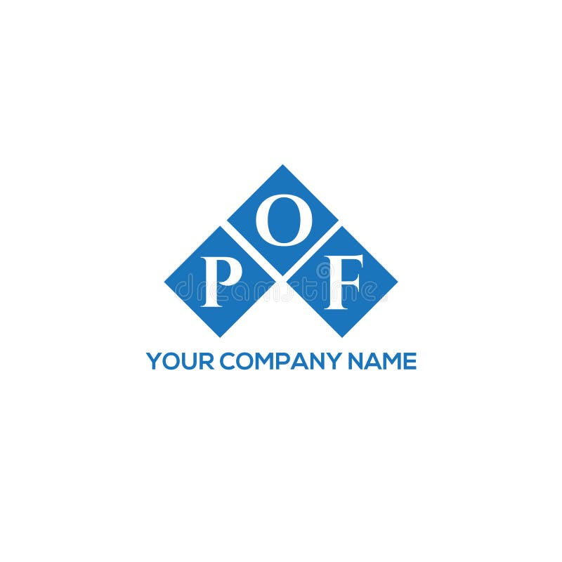 POF Letter Logo Design on WHITE Background. POF Creative Initials ...