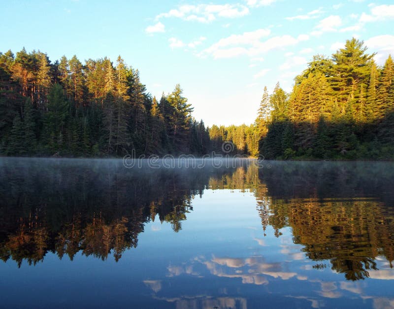 Pog lake reflection stock image. Image of water, forest - 101324275