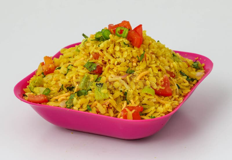 Poha stock photo. Image of coriander, beaten, pohe, indian - 90281400