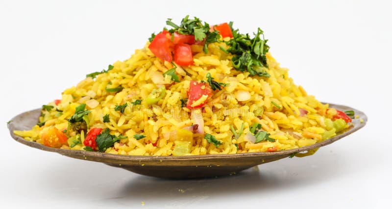 Poha stock photo. Image of poha, snack, pohaa, coriander - 90283414