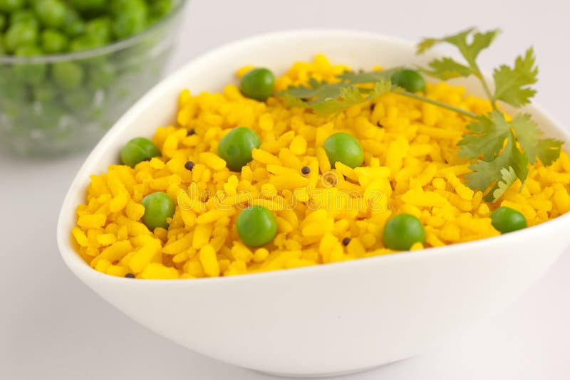 Poha - a Breakfast Snack Made of Beaten Rice Stock Image - Image of ...