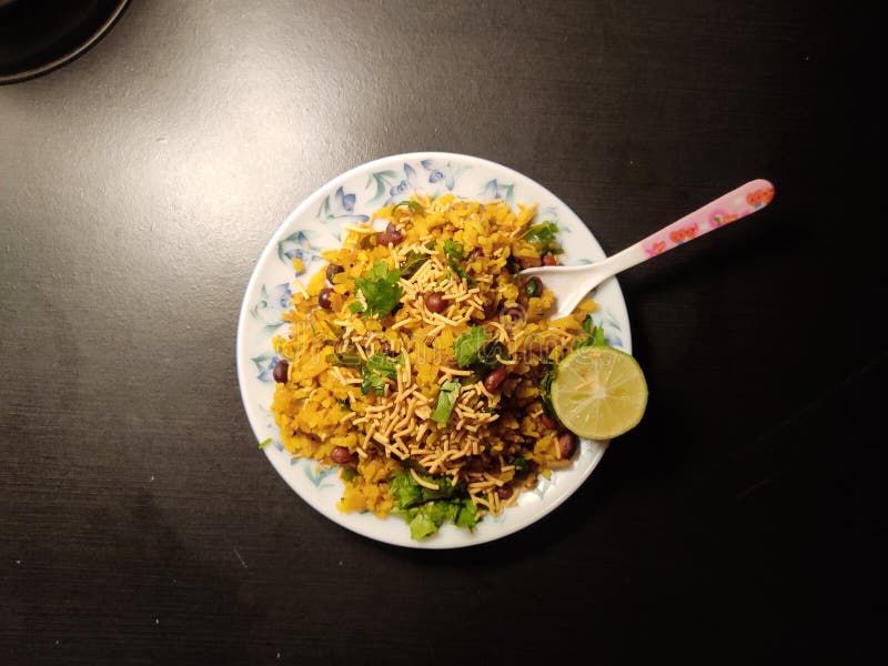 Poha stock image. Image of indian, dish, kanda, prepared - 262928991