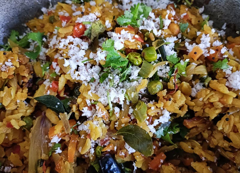 Poha, One of the Popular Indian Cuisine for Breakfast Stock Image ...