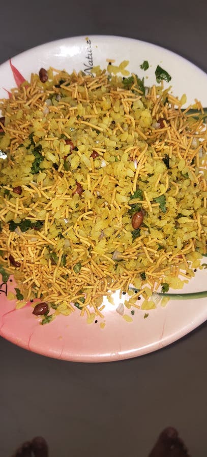 Poha Food stock image. Image of chopped, breakfast, poha - 105740109