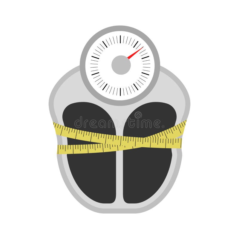 Poids Avec La Bande De Mesure Illustration de Vecteur - Illustration du ...