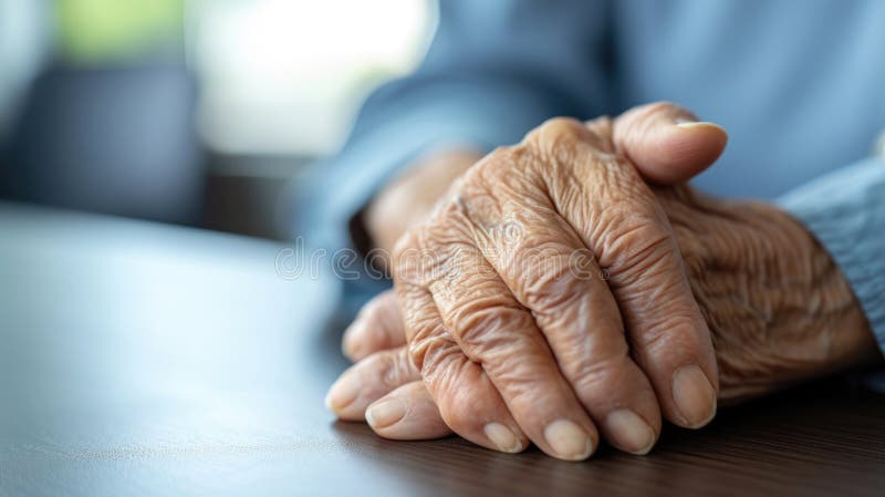 Elderly Hands Gently Clasped Stock Illustration - Illustration of ...