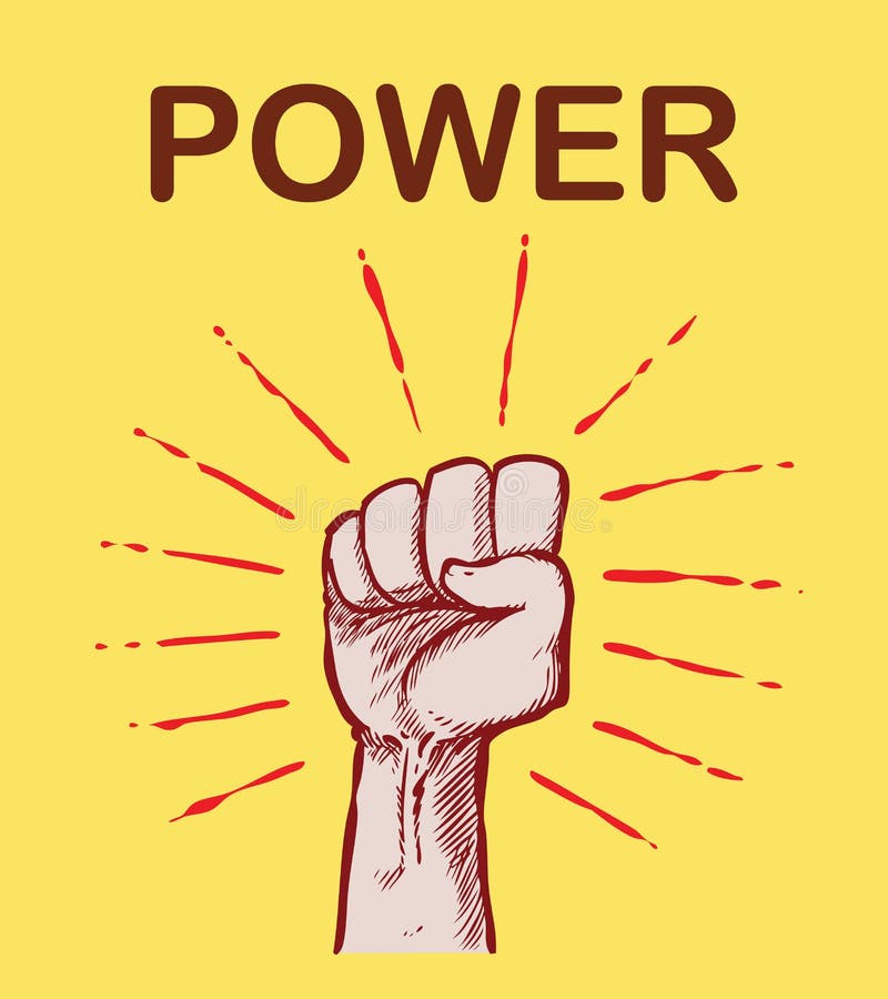 Main De Poing Tenant Le Coup De Foudre Zeus Et Concept De Puissance ...