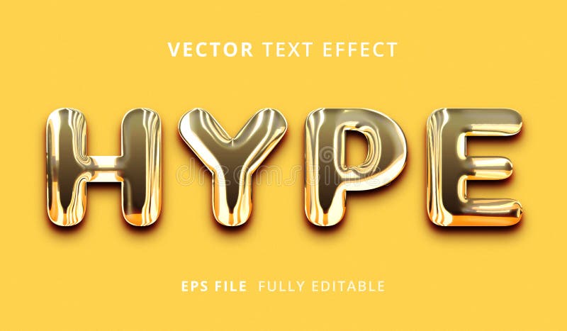 Golden Hype Text Effect with Shiny Yellow Gold Main Concept Stock ...