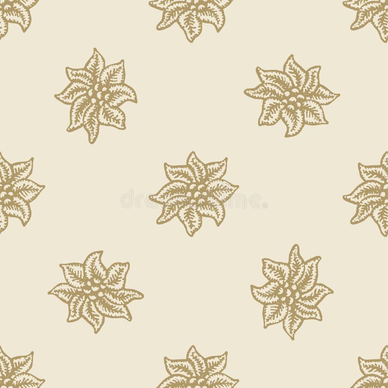 Poinsettia Christmas Flower Pattern Seamless Stock Vector ...