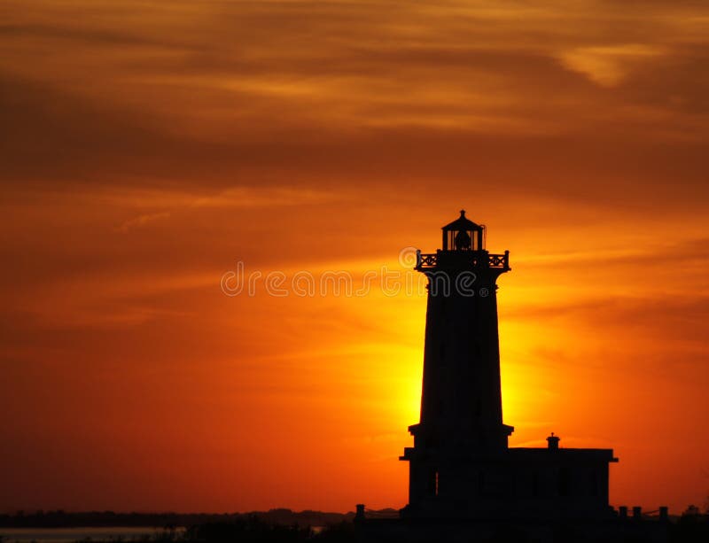 Point Albino Lighthouse at Sunset Stock Image - Image of light, beacon ...