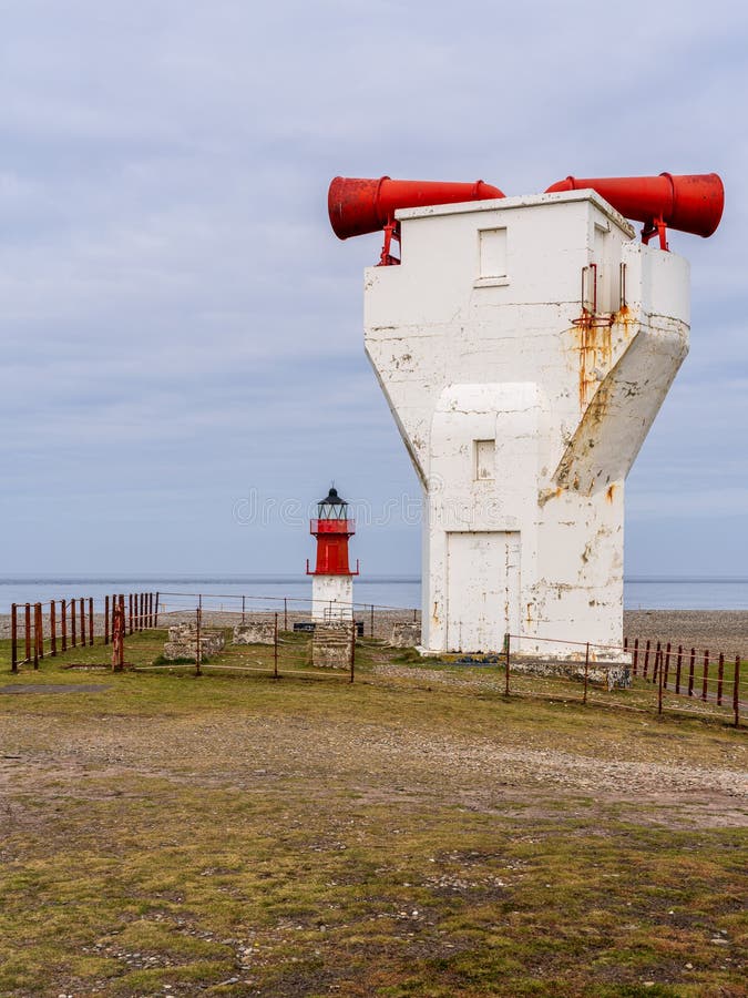 Point Ayre Foghorn Lighthouse Background Isle Man Stock Photos - Free ...