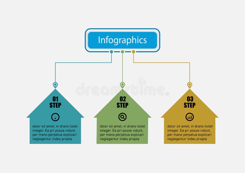 The 3 Point Banner Design Template Icon Flow Chart Graphic. Planning ...
