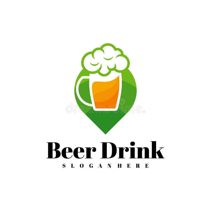 Point with Beer Drink Logo Design Vector, Creative Beer Drink Logo ...