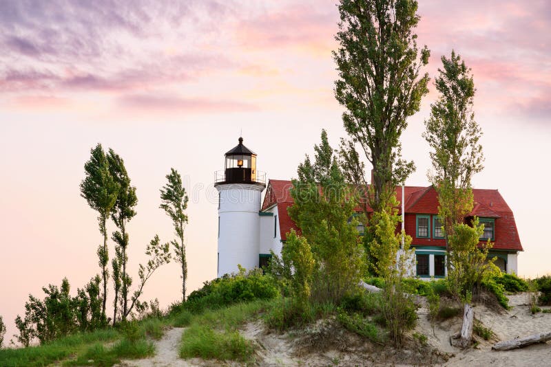 Point Betsie Lighthouse Tower Stock Image - Image of guide, michigan ...