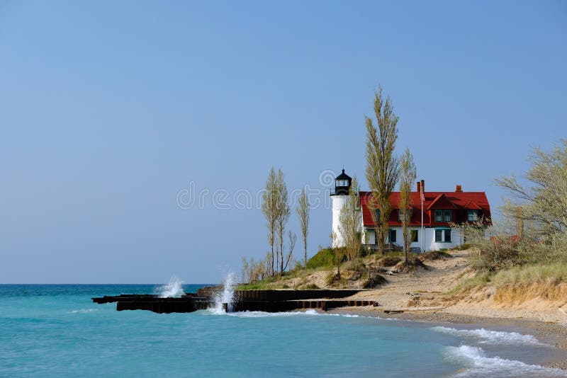 Point Betsie Lighthouse, Built in 1858 Stock Photo - Image of beacon ...
