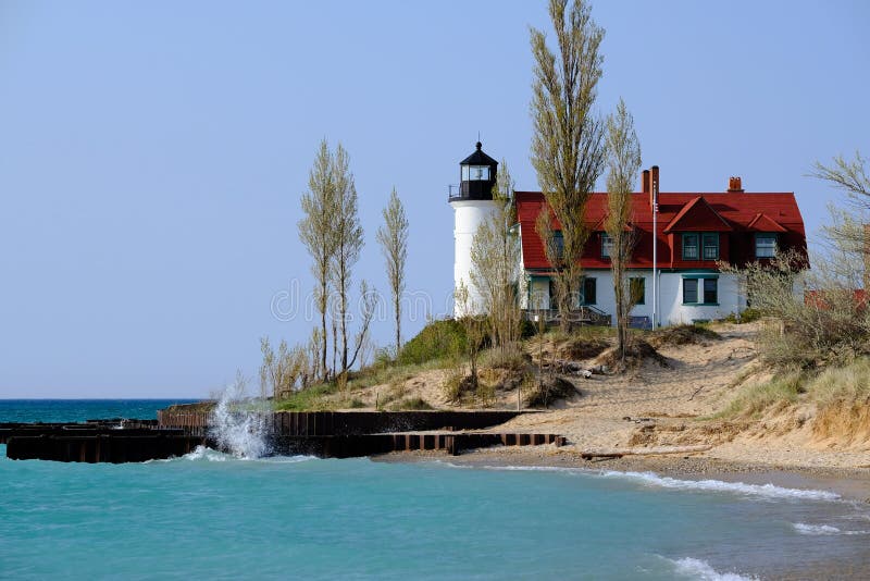 Point Betsie Lighthouse, Built in 1858 Stock Photo - Image of lake ...