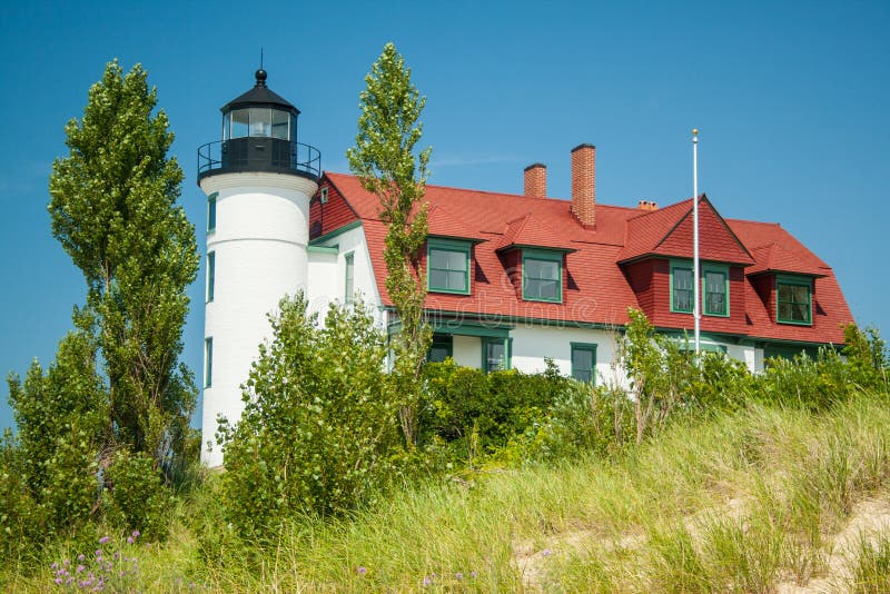 Point Betsie Lighthouse, Michigan Stock Photo - Image of travel, lakes ...
