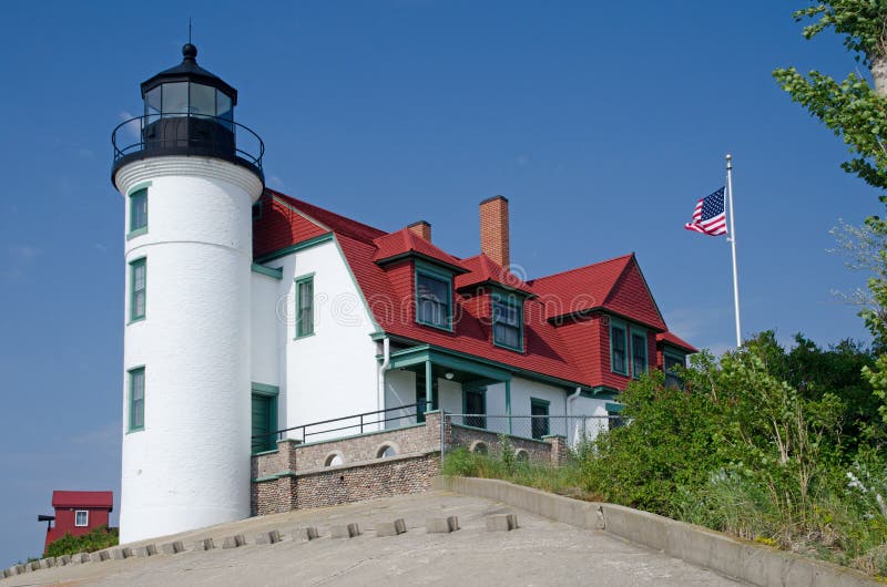 Point Betsie Lighthouse, Michigan Stock Photo - Image of beacon ...