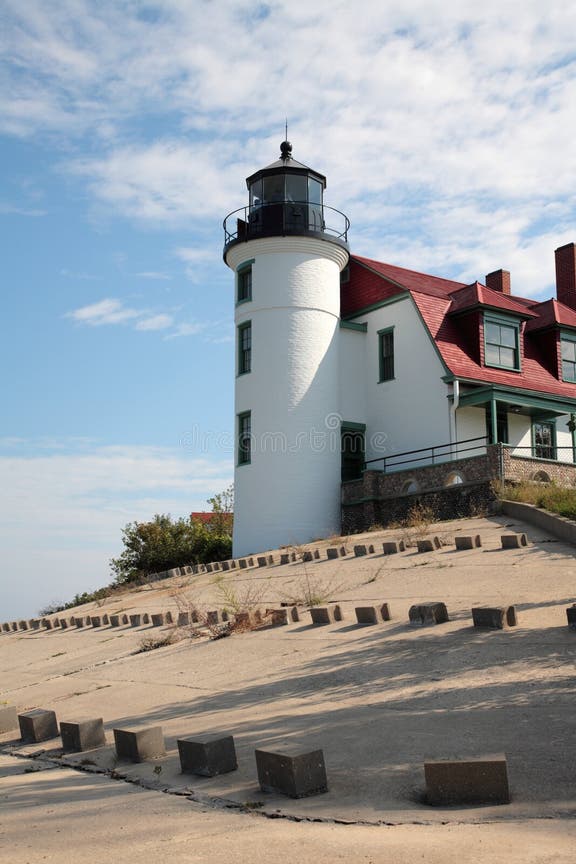 Point Betsie Lighthouse Tower Stock Image - Image of guide, michigan ...