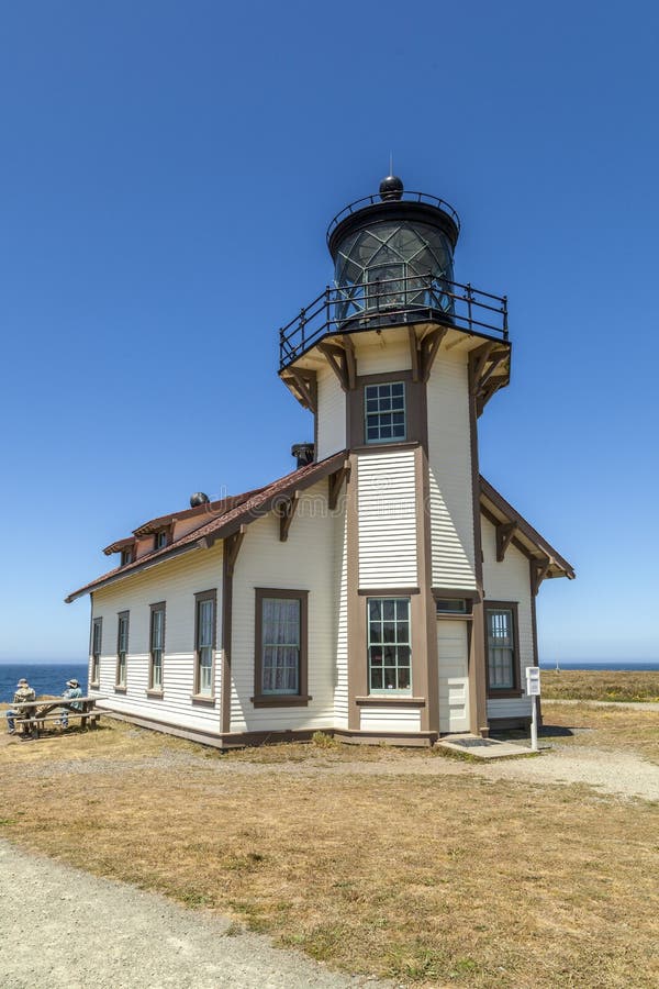 Famous Point Arena Lighthouse in California Stock Photo - Image of ...