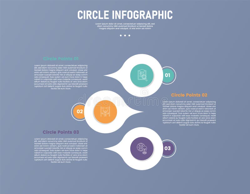 3 Point Circle Infographic Stage or Step Template with Creative Circle ...