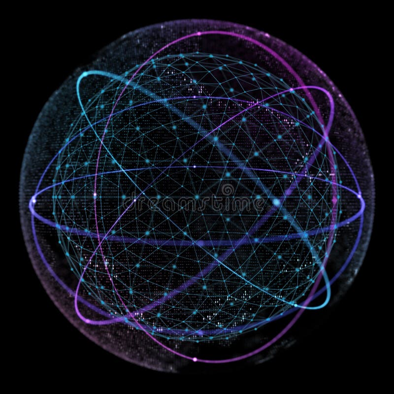 Point and Curve Constructed the Sphere Wireframe, Technological Sense ...