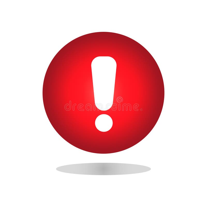 Point D'exclamation De Bouton Rouge. Illustration Vectorielle ...