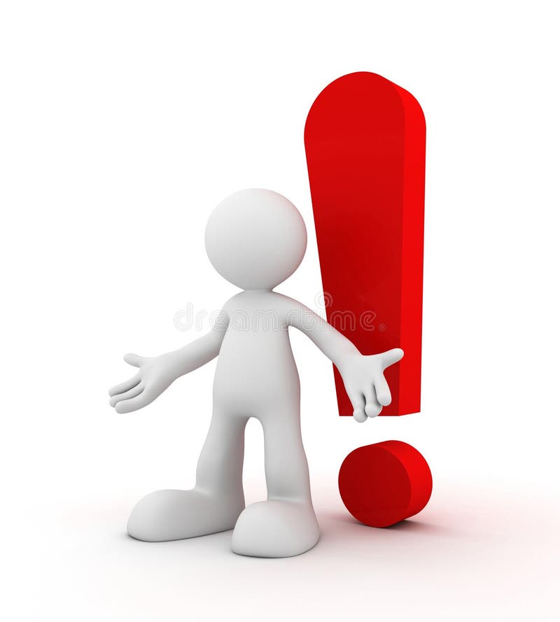 Homme Avec Le Point D'exclamation Sur Le Blanc Illustration Stock ...