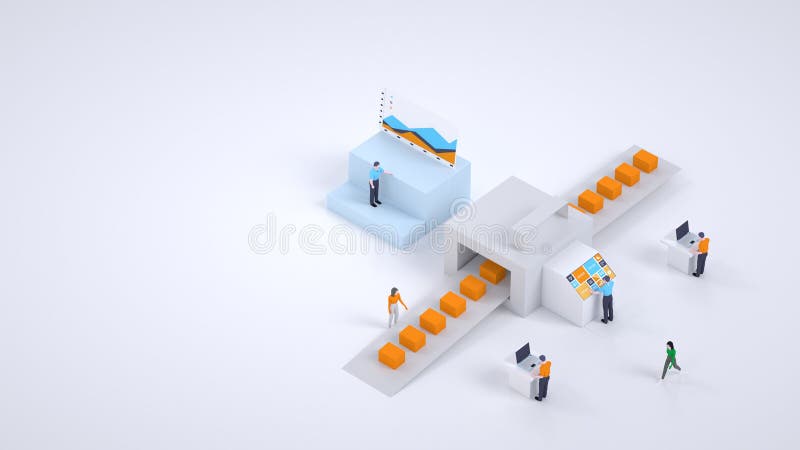 Point of Delivery of Orders, 3d Graphics. 3D Models. Online Sorting of ...