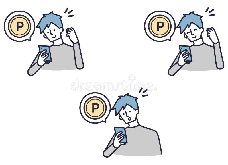 Point Earning Male Simple Illustration Stock Vector - Illustration of ...