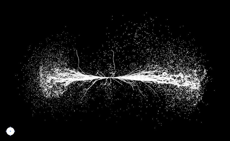 Point Explode. Array with Dynamic Emitted Particles. Abstract Dynamic ...