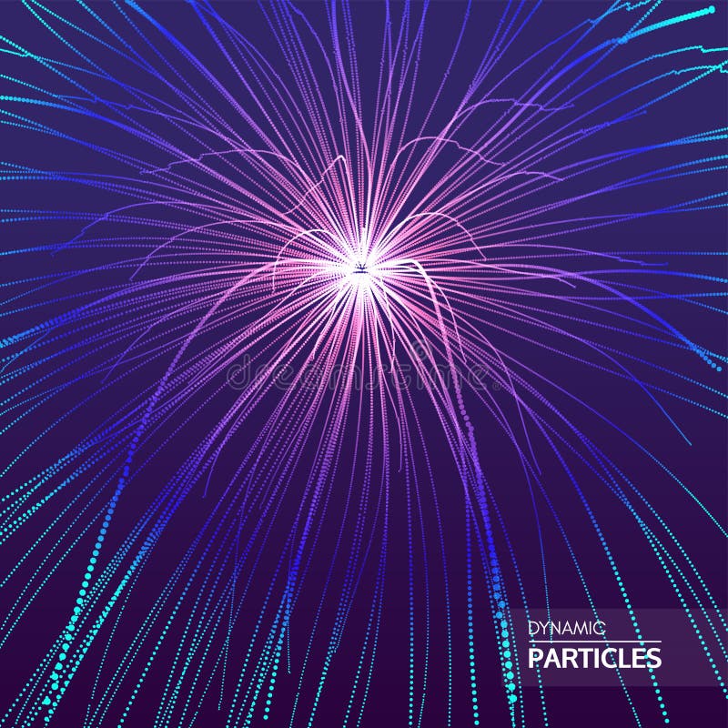 Point Explode. Array with Dynamic Emitted Particles. 3d Technology ...