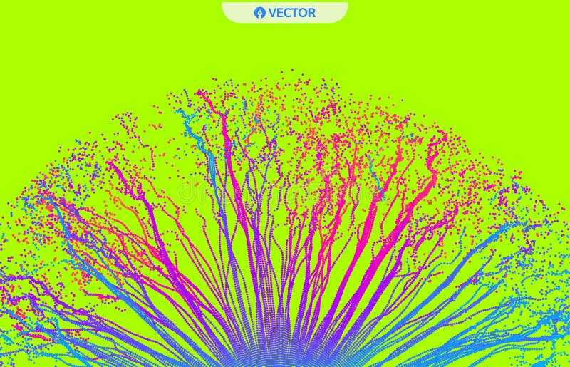 Point Explode. Array with Dynamic Emitted Particles. 3D Technology ...