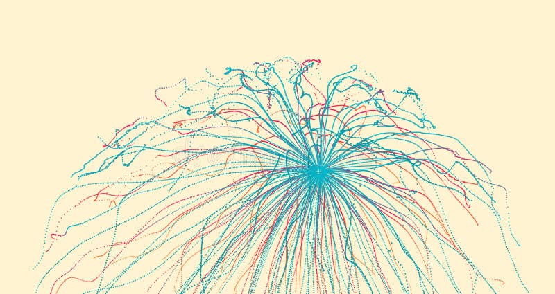 Point Explode. Array with Dynamic Emitted Particles. 3d Technology ...